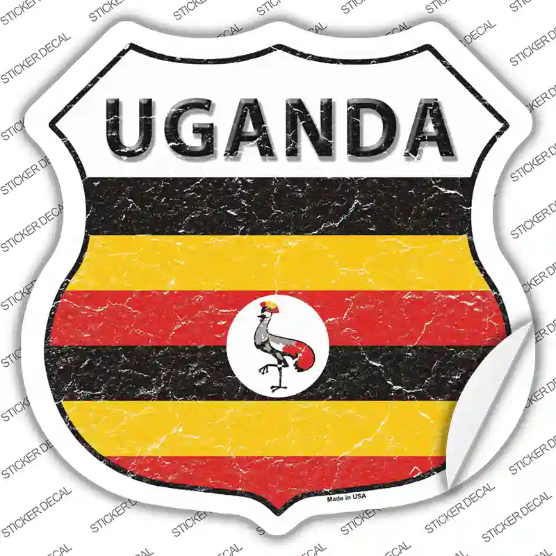 Uganda Flag Novelty Highway Shield Sticker Decal | Smart Blonde