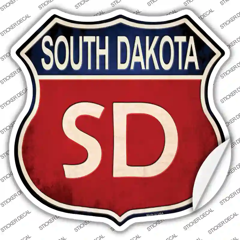 South Dakota Novelty Highway Shield Sticker Decal | Smart Blonde