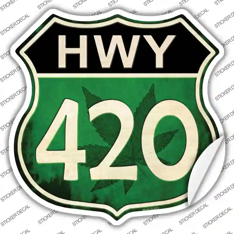 Hwy 420 Novelty Highway Shield Sticker Decal | Smart Blonde