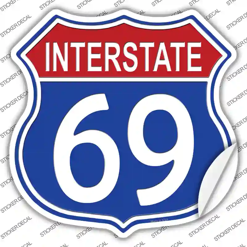 Interstate 69 Novelty Highway Shield Sticker Decal | Smart Blonde