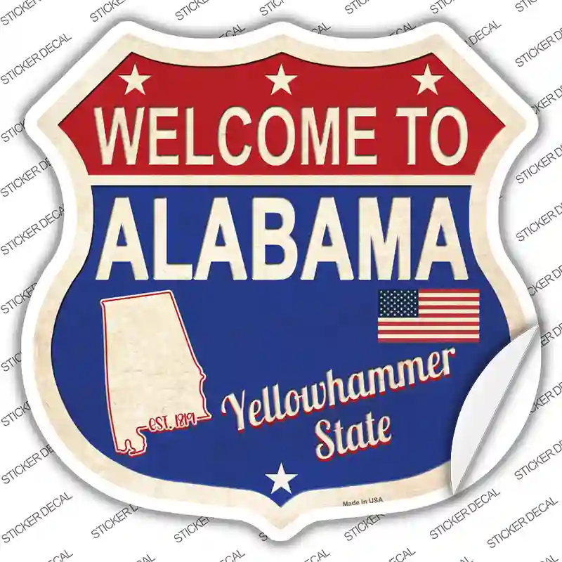 Alabama Established Novelty Highway Shield Sticker Decal | Smart Blonde