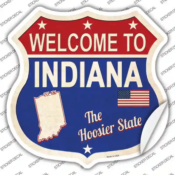 Indiana Established Novelty Highway Shield Sticker Decal | Smart Blonde