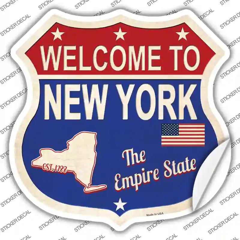 New York Established Novelty Highway Shield Sticker Decal | Smart Blonde