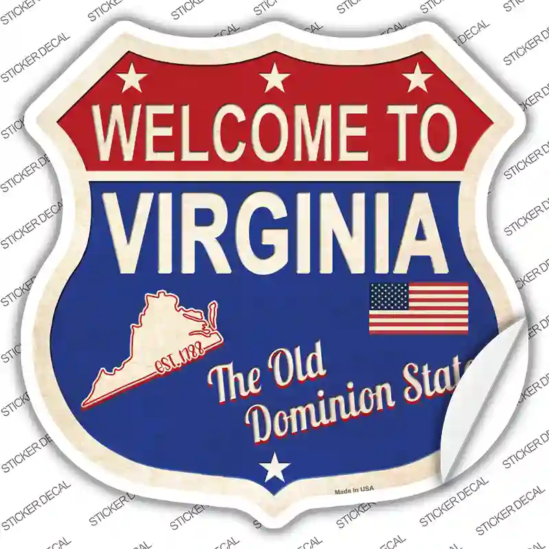 Virginia Established Novelty Highway Shield Sticker Decal | Smart Blonde