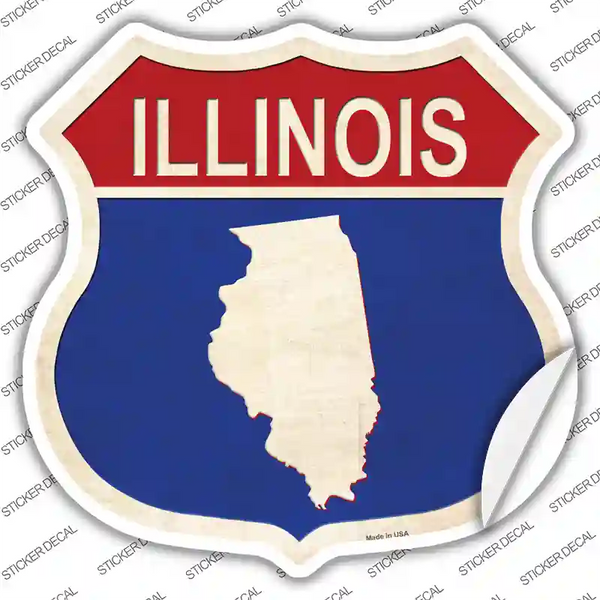 Illinois Silhouette Novelty Highway Shield Sticker Decal | Smart Blonde