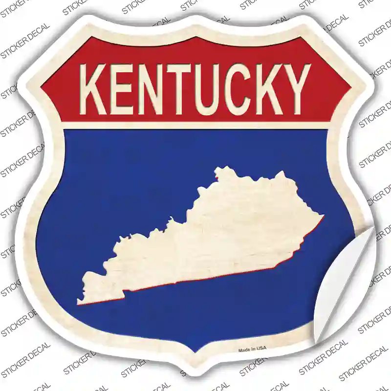 Kentucky Silhouette Novelty Highway Shield Sticker Decal | Smart Blonde