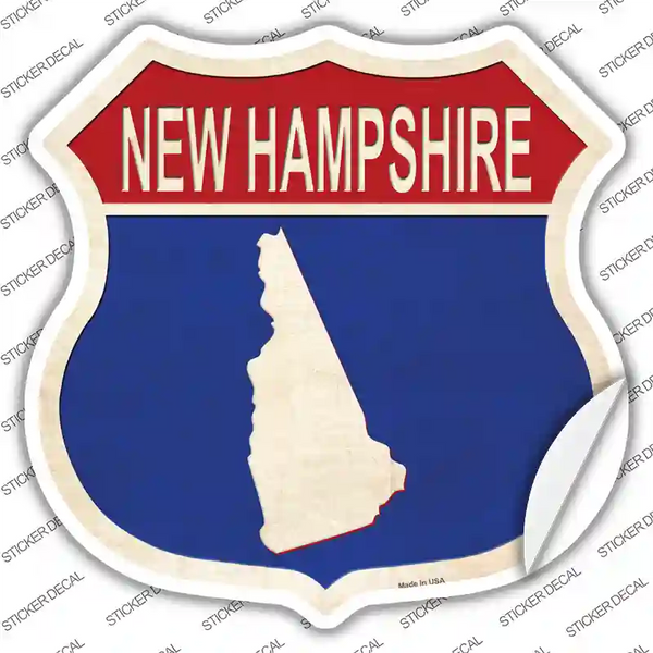 New Hampshire Silhouette Novelty Highway Shield Sticker Decal | Smart ...