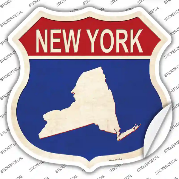 New York Silhouette Novelty Highway Shield Sticker Decal | Smart Blonde