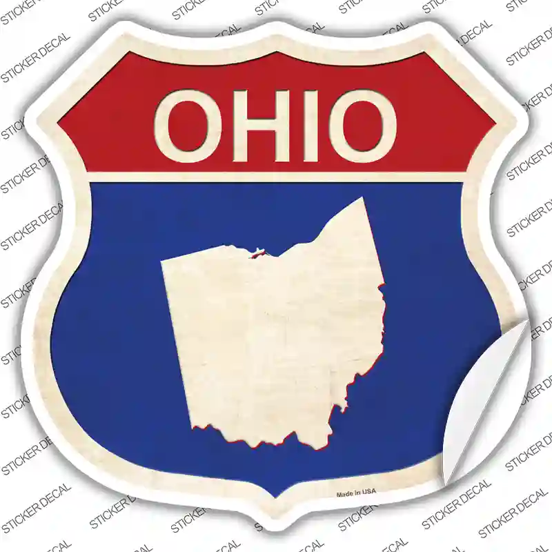 Ohio Silhouette Novelty Highway Shield Sticker Decal | Smart Blonde
