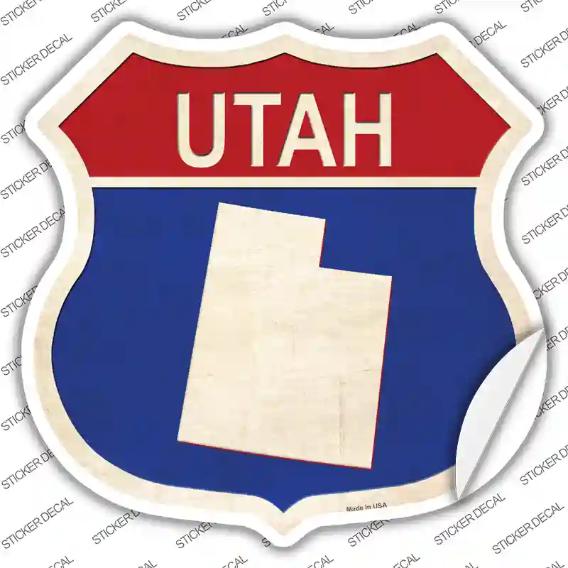Utah Silhouette Novelty Highway Shield Sticker Decal | Smart Blonde
