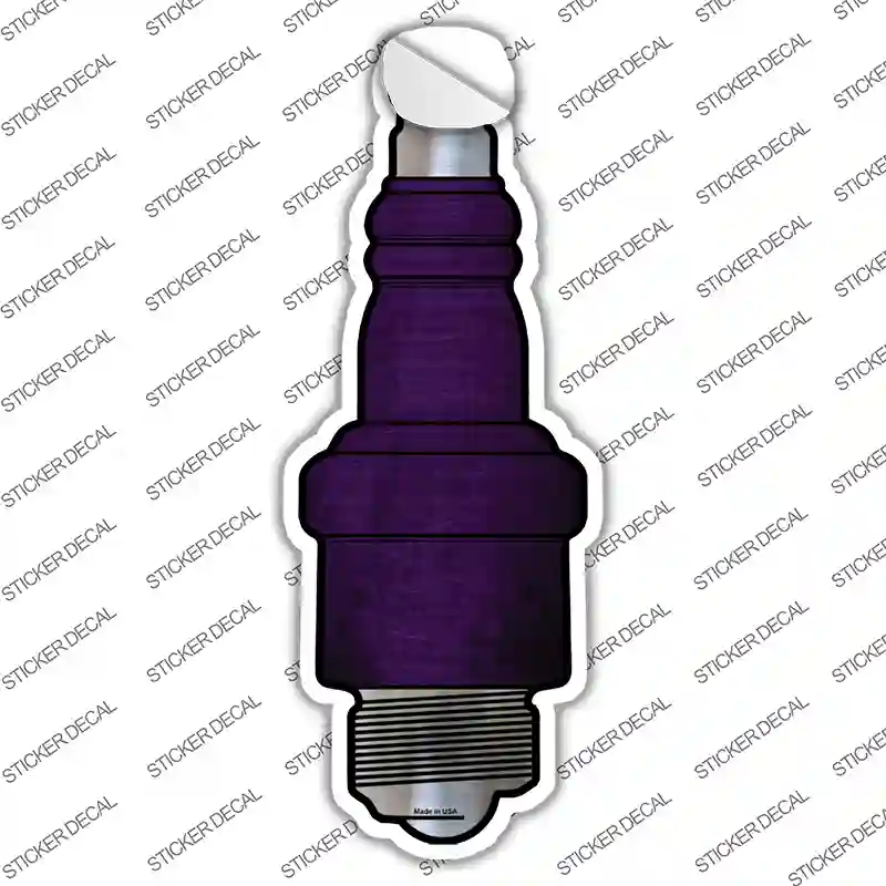 Purple Oil Rubbed Novelty Spark Plug Sticker Decal | Smart Blonde