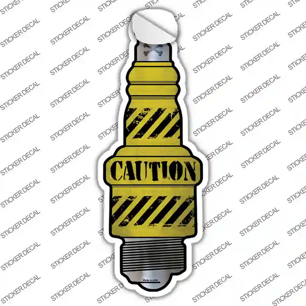 Caution Novelty Spark Plug Sticker Decal | Smart Blonde