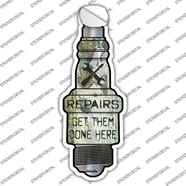 Repair Novelty Spark Plug Sticker Decal | Smart Blonde
