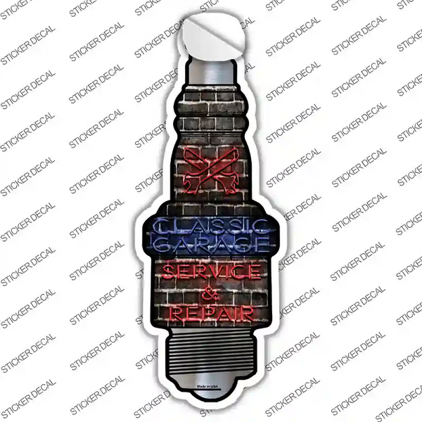 Classic Garage Novelty Spark Plug Sticker Decal | Smart Blonde