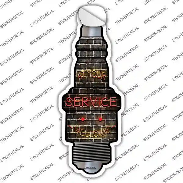 At Your Service Novelty Spark Plug Sticker Decal | Smart Blonde