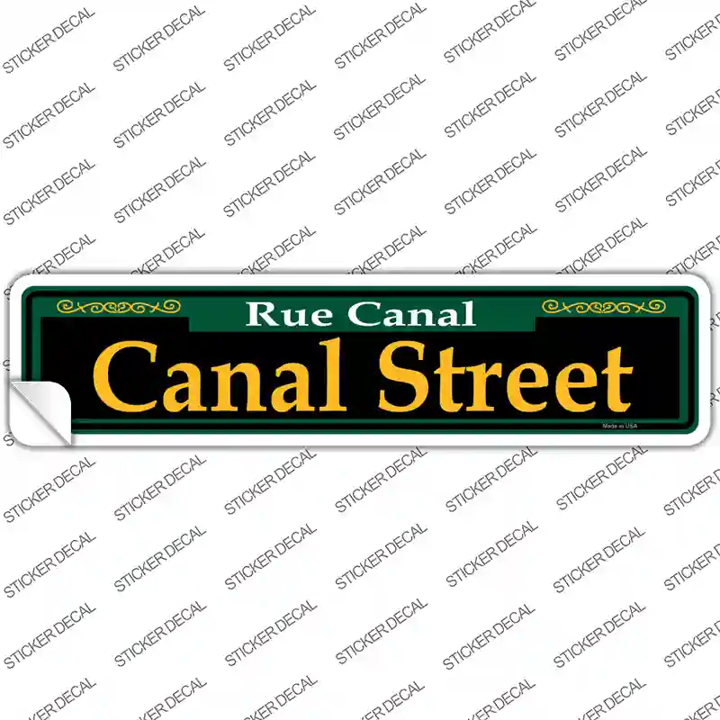Canal Street Green Novelty Narrow Sticker Decal | Smart Blonde