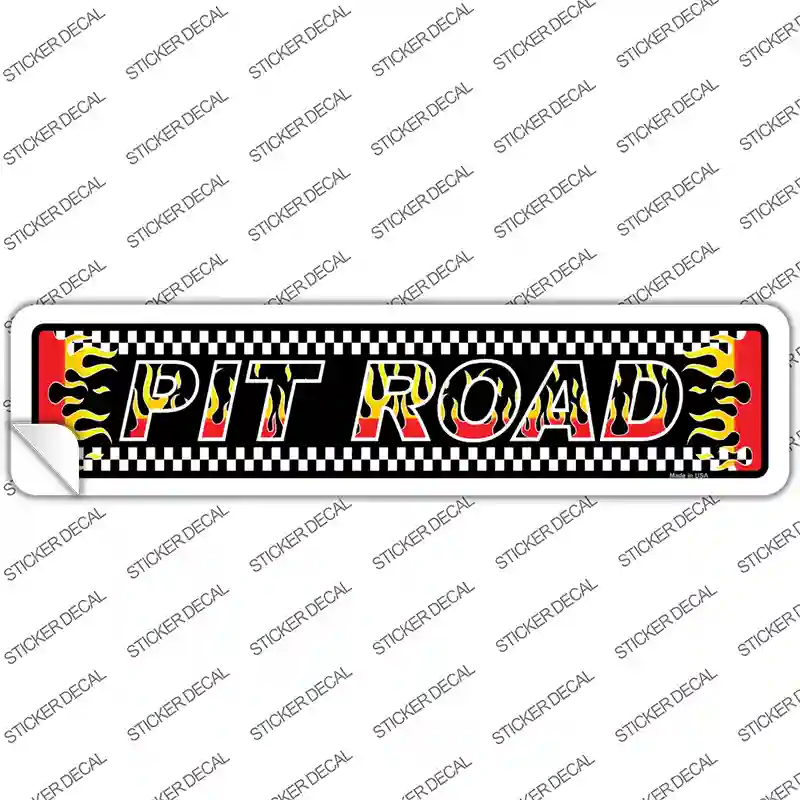 Pit Road Racing Flames Novelty Narrow Sticker Decal | Smart Blonde