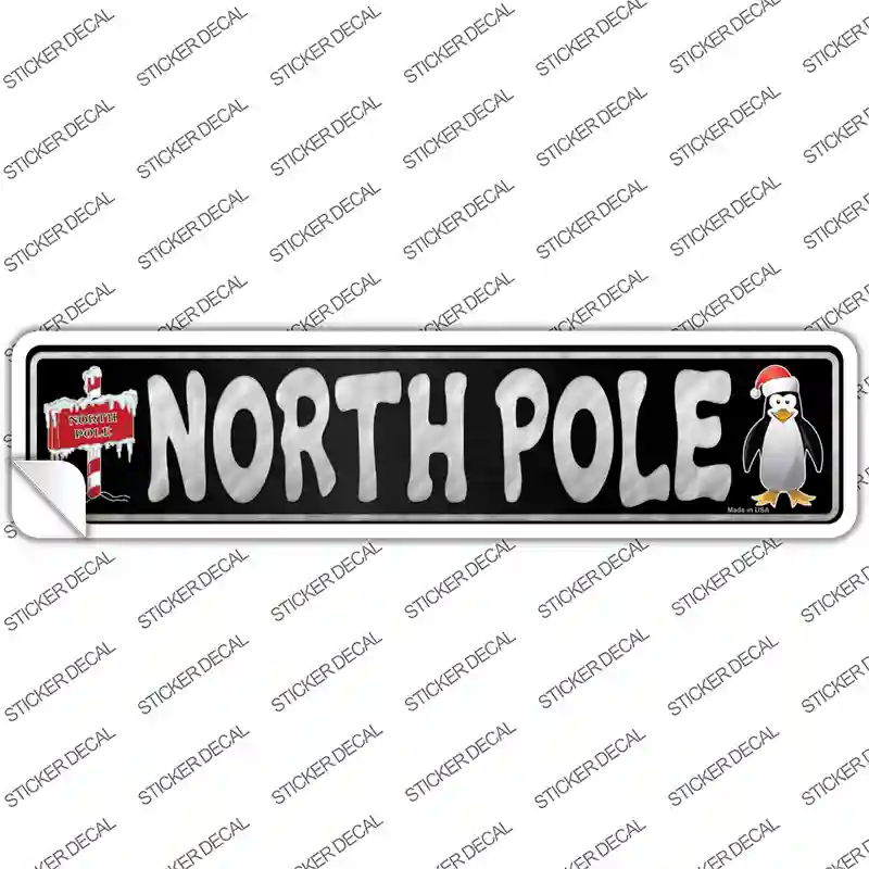 North Pole Novelty Narrow Sticker Decal | Smart Blonde