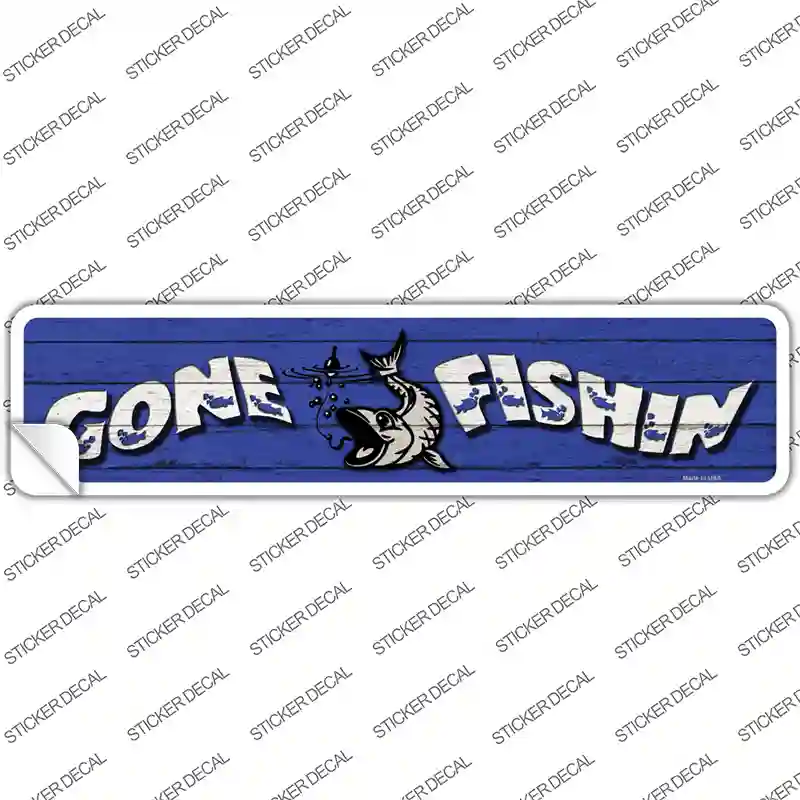 Gone Fishin Novelty Narrow Sticker Decal | Smart Blonde