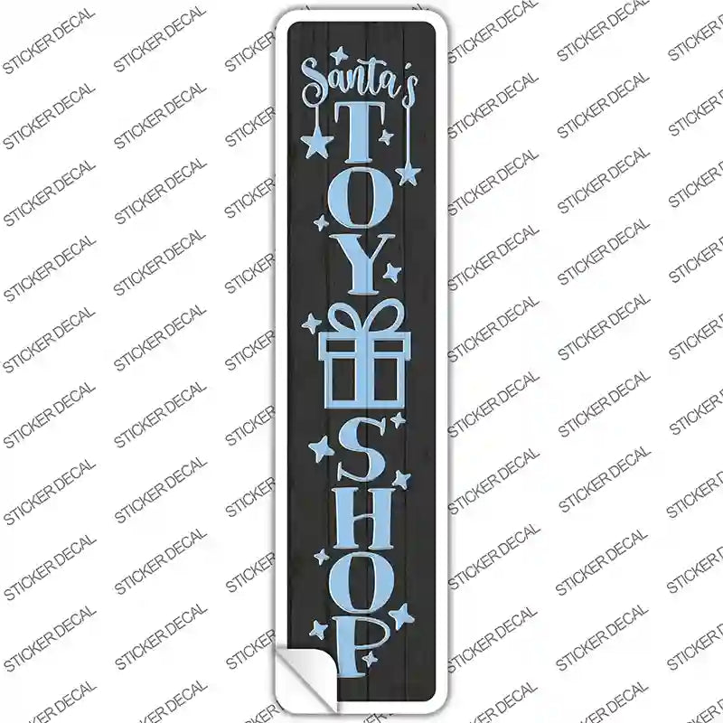 Santas Toy Shop Black Novelty Narrow Sticker Decal | Smart Blonde