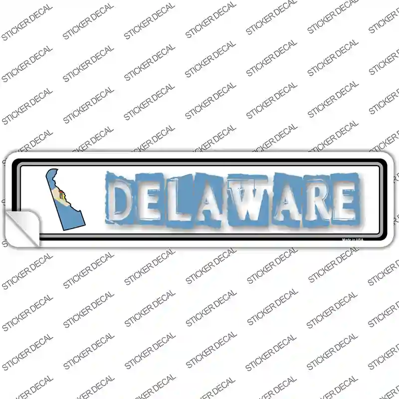 Delaware Outline Novelty Narrow Sticker Decal | Smart Blonde
