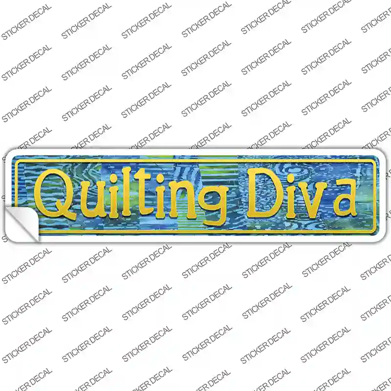 Quilting Diva Novelty Narrow Sticker Decal | Smart Blonde