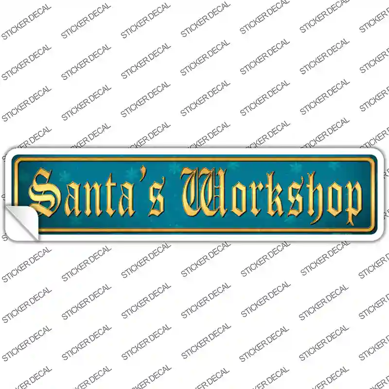 Santas Workshop Novelty Narrow Sticker Decal | Smart Blonde