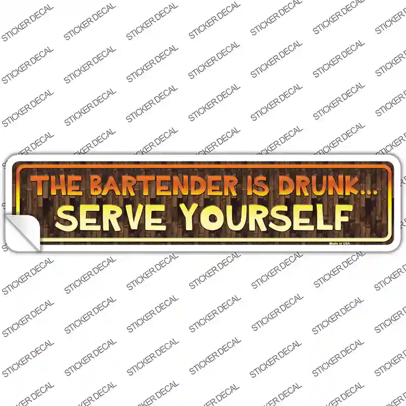 Serve Yourself Novelty Narrow Sticker Decal | Smart Blonde