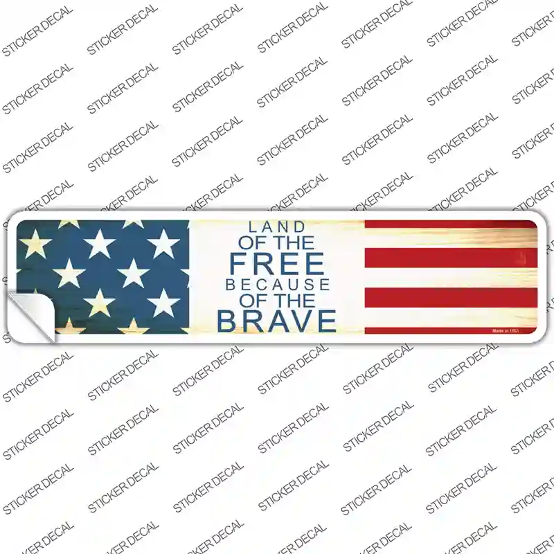 Land Of The Free Novelty Narrow Sticker Decal | Smart Blonde