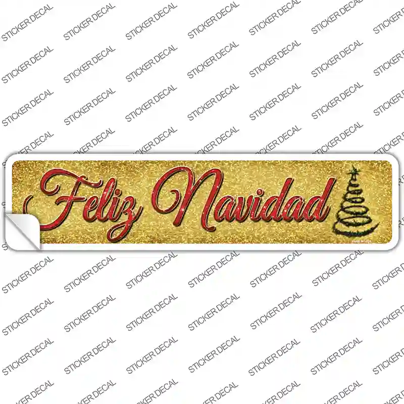 Feliz Navidad Novelty Narrow Sticker Decal | Smart Blonde