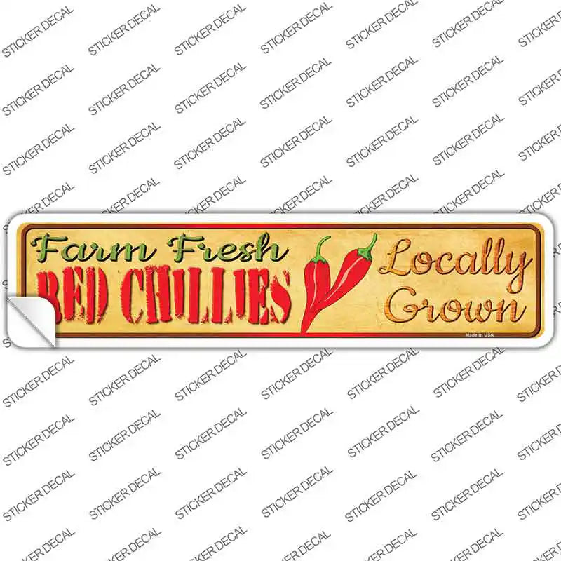 Farm Fresh Red Chillis Novelty Narrow Sticker Decal | Smart Blonde