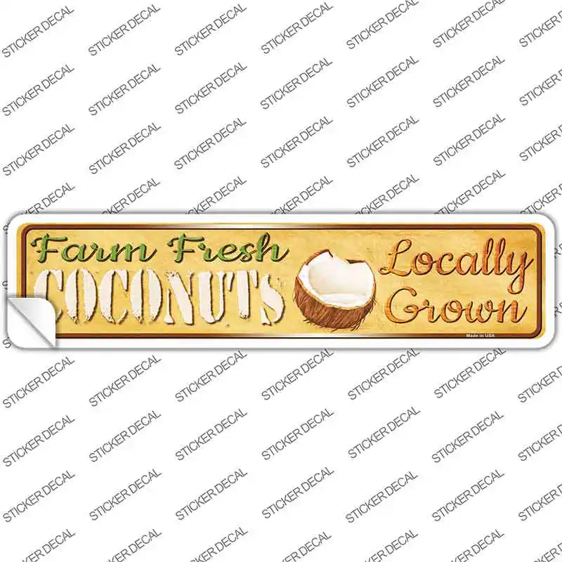 Farm Fresh Coconuts Novelty Narrow Sticker Decal | Smart Blonde