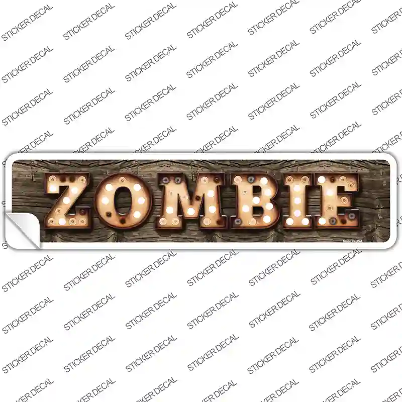 Zombie Bulb Lettering Novelty Narrow Sticker Decal | Smart Blonde