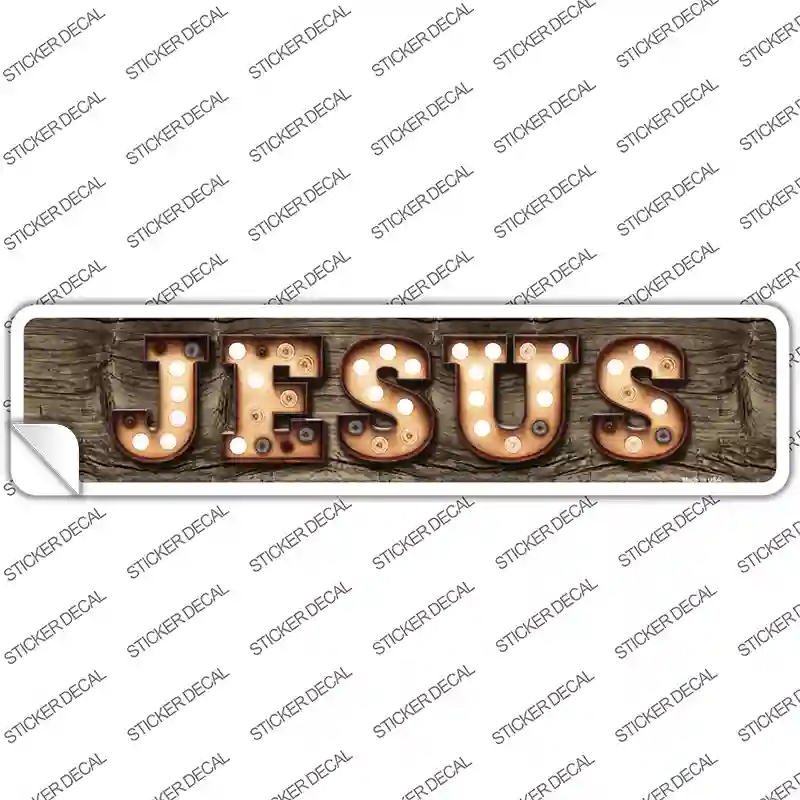 Jesus Bulb Lettering Novelty Narrow Sticker Decal | Smart Blonde