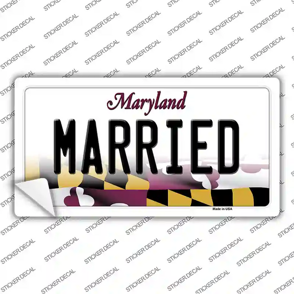 Married Maryland Novelty Sticker Decal | Smart Blonde