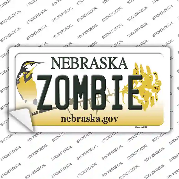 Zombie Nebraska Novelty Sticker Decal | Smart Blonde