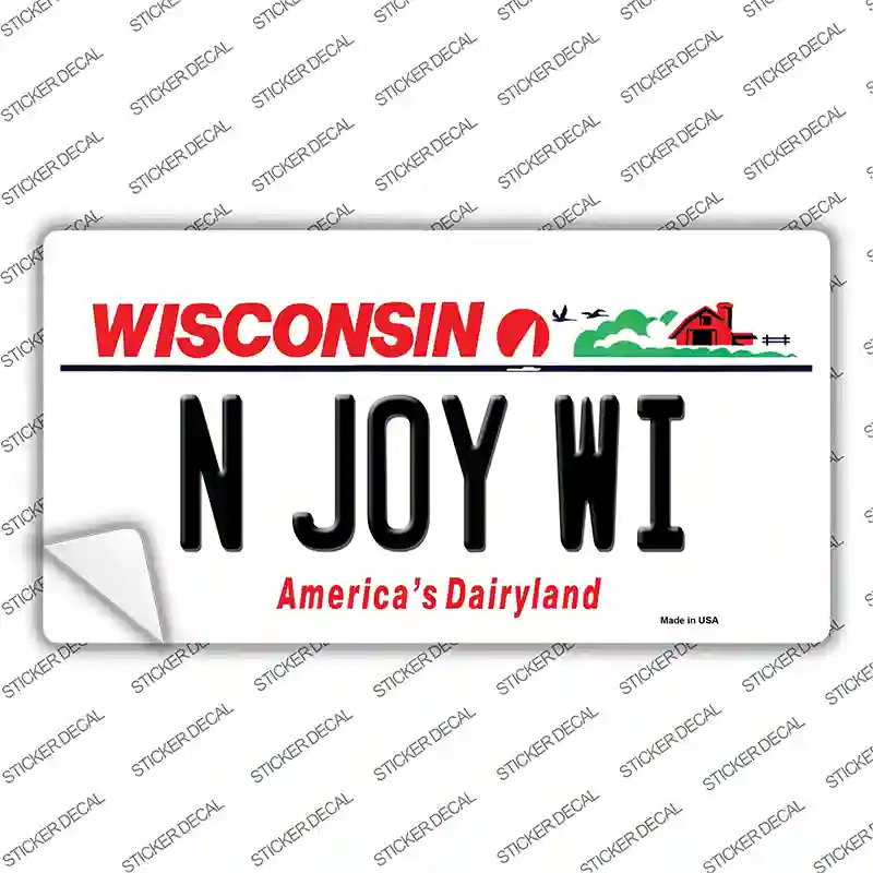 N Joy WI Wisconsin Novelty Sticker Decal | Smart Blonde