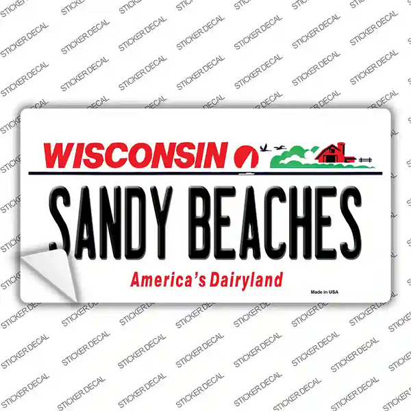 Sandy Beaches Wisconsin Novelty Sticker Decal | Smart Blonde