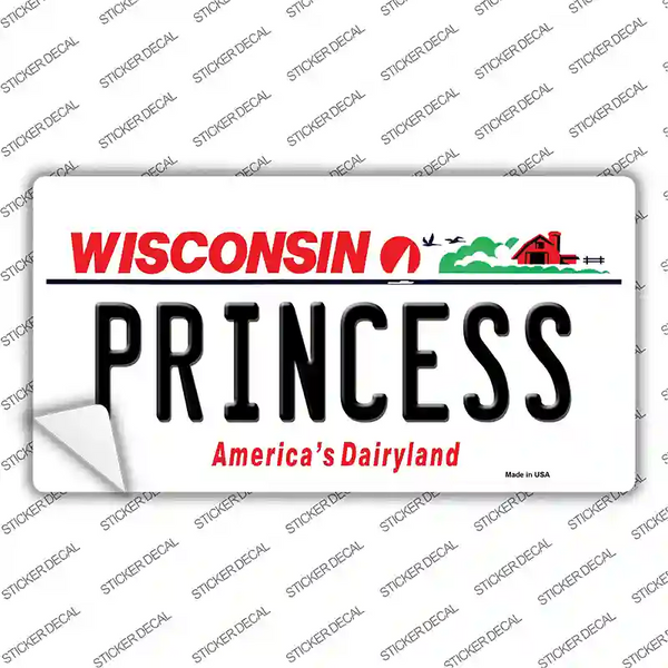 Princess Wisconsin Novelty Sticker Decal | Smart Blonde