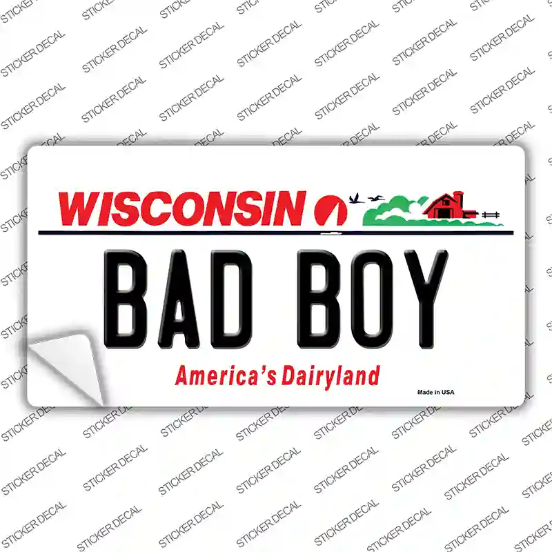 Bad Boy Wisconsin Novelty Sticker Decal | Smart Blonde