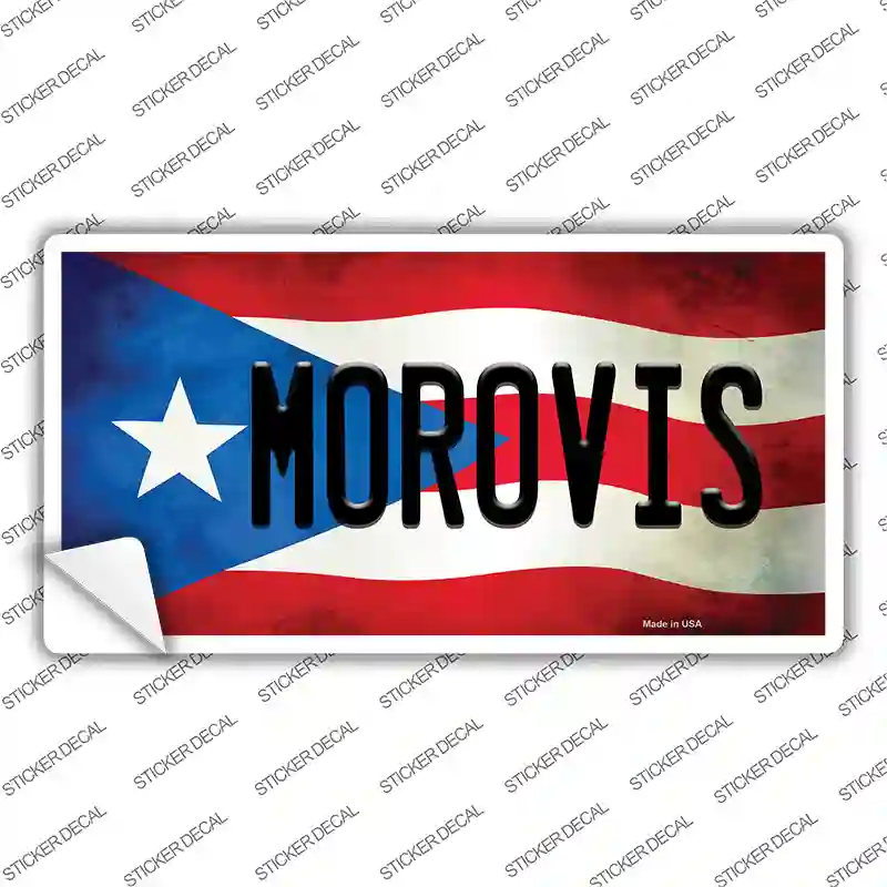 Morovis Puerto Rico Flag Novelty Sticker Decal | Smart Blonde