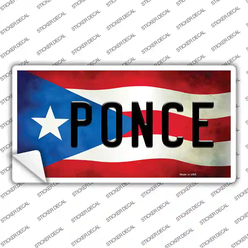 Ponce Puerto Rico Flag Novelty Sticker Decal | Smart Blonde