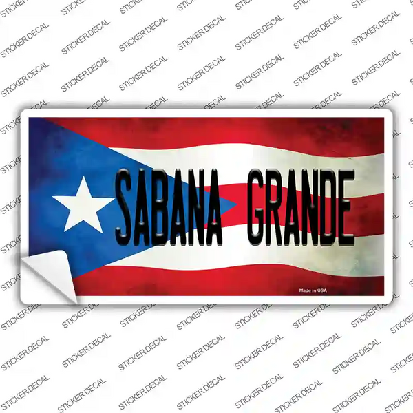 Sabana Grande Puerto Rico Flag Novelty Sticker Decal | Smart Blonde