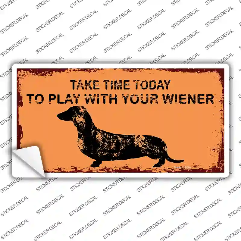 Play With Your Wiener Novelty Sticker Decal | Smart Blonde