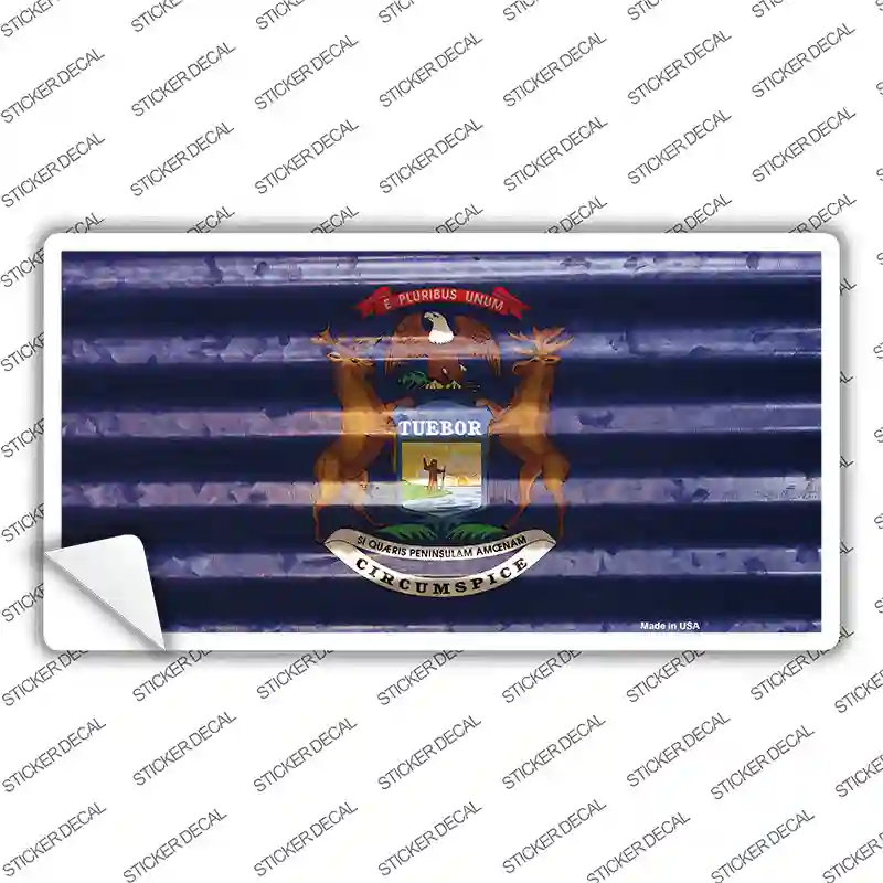 Michigan Corrugated Flag Novelty Sticker Decal | Smart Blonde