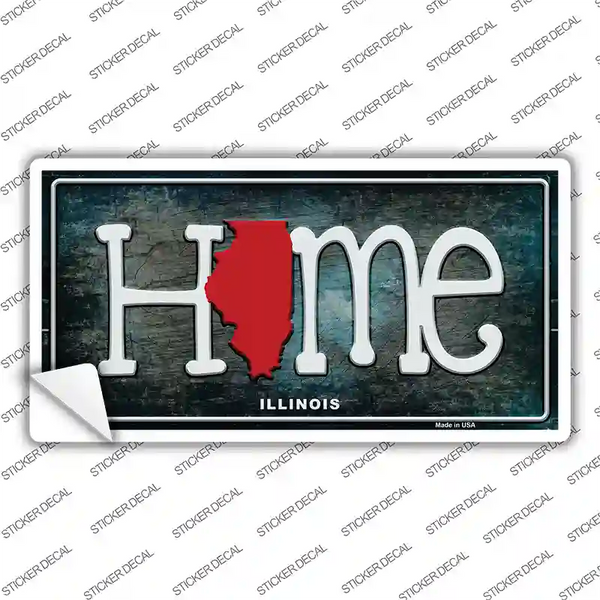 Illinois Home State Outline Novelty Sticker Decal | Smart Blonde