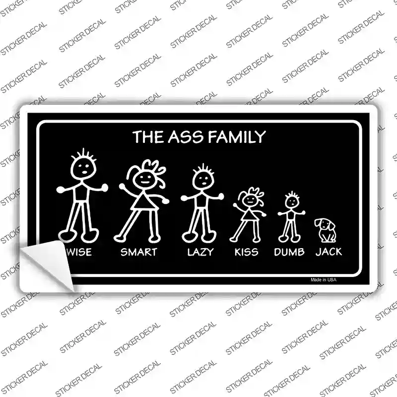 The Ass Family Novelty Sticker Decal | Smart Blonde