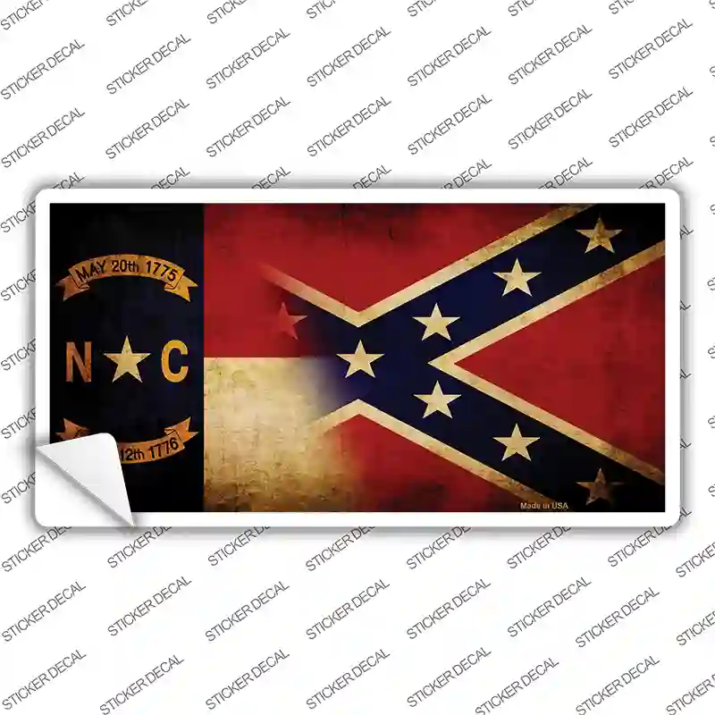 NC | Confederate Flag Novelty Sticker Decal | Smart Blonde
