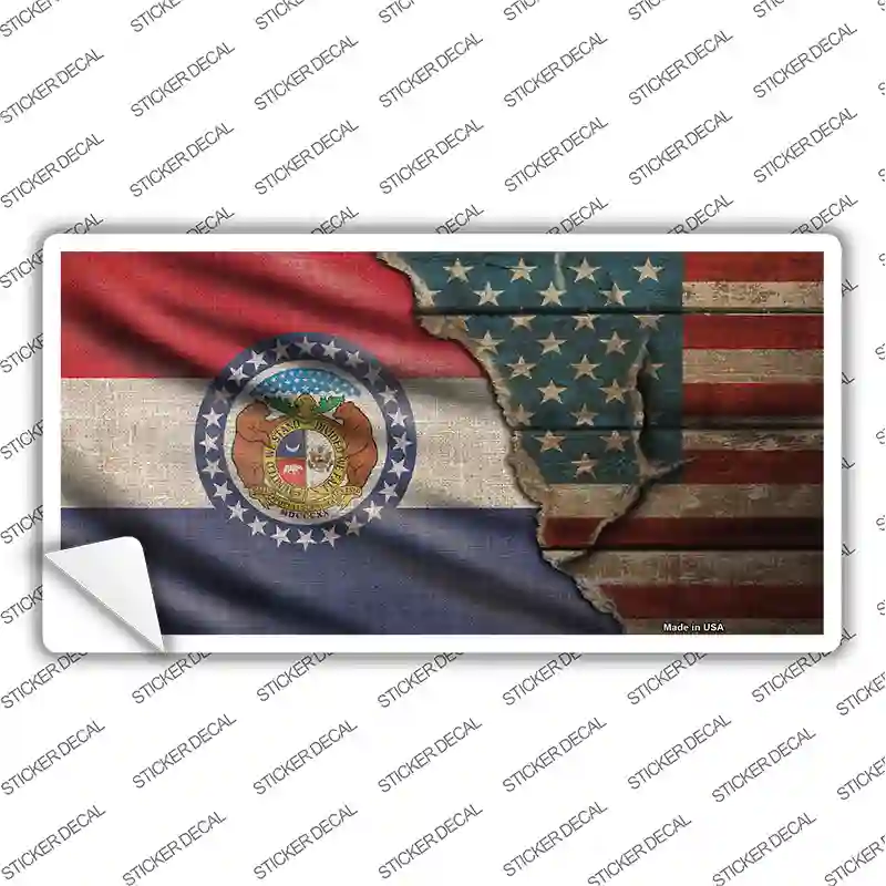 Missouri/American Flag Novelty Sticker Decal | Smart Blonde