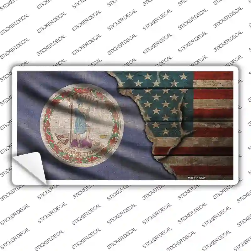 Virginia/American Flag Novelty Sticker Decal | Smart Blonde
